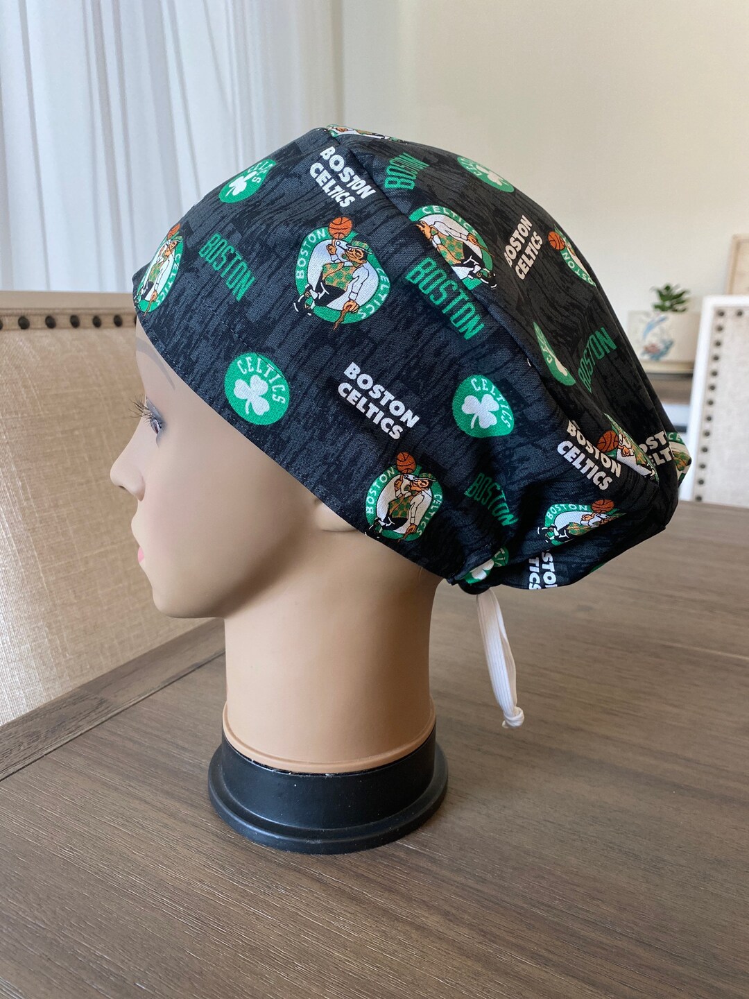 Boston Celtics Womens Adjustable Scrub Cap, NBA European Pixie Surgical ...