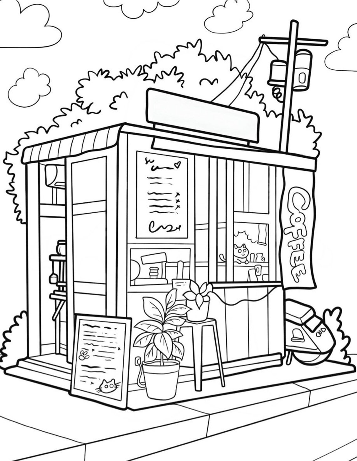 Coffee Bundle of Five Coloring Pages - Etsy