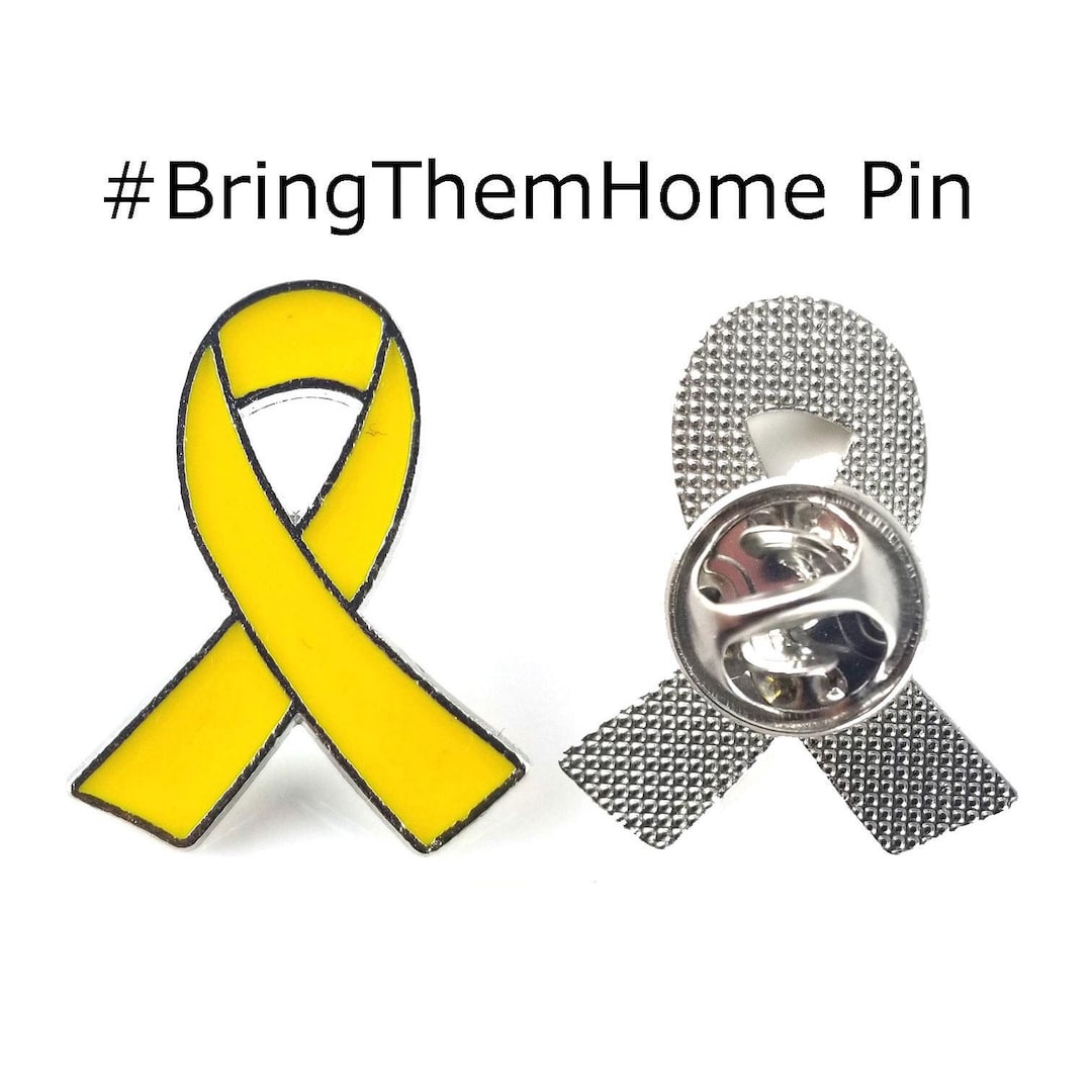 Bring Them Home Yellow Ribbon Israel Pin Bring Them Home Now Hostages Support Israel Yellow ...