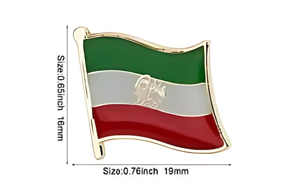 Iran Flag Pin Lion and Sun Emblem Shir O Khorshid Qua… - Gem