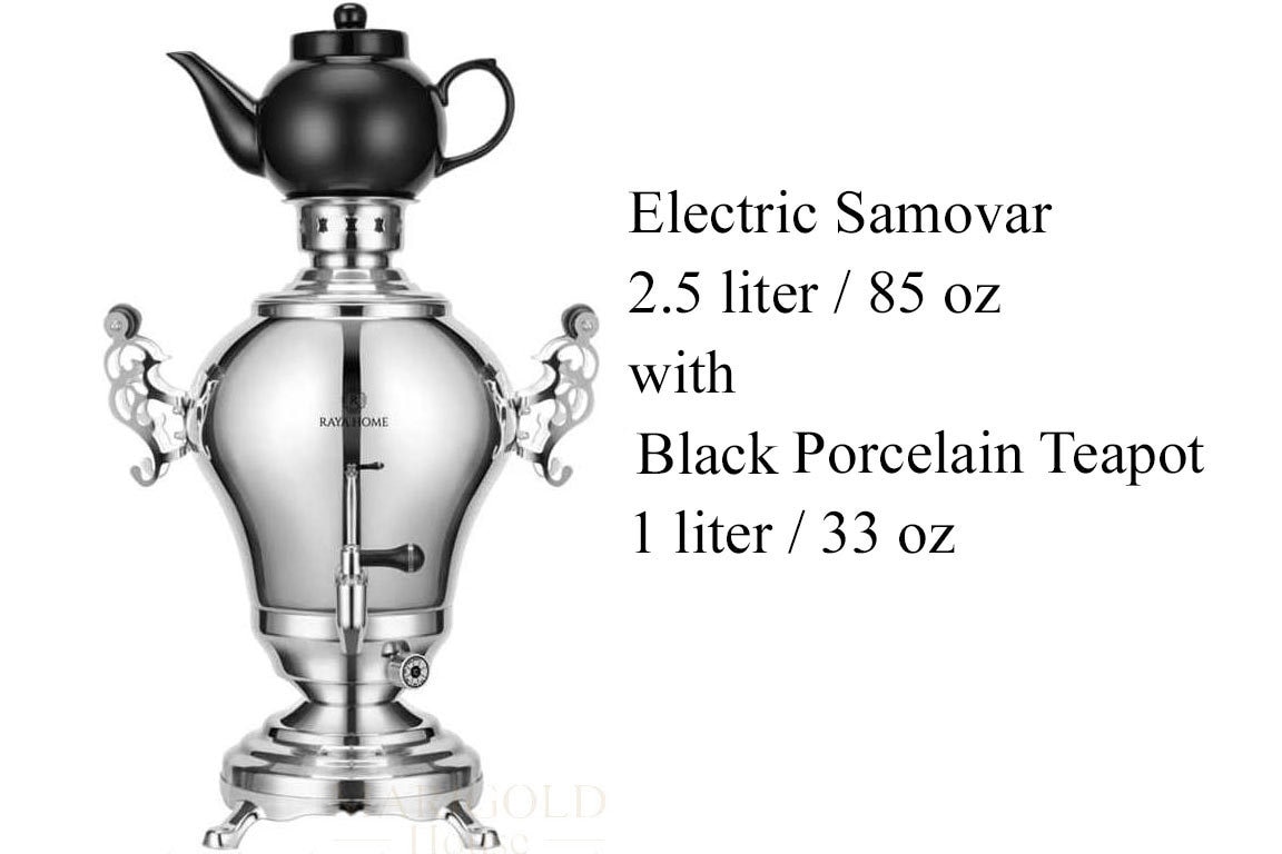 RAYA Classic Samovar Silver Tea Maker With White Porcelain - Etsy