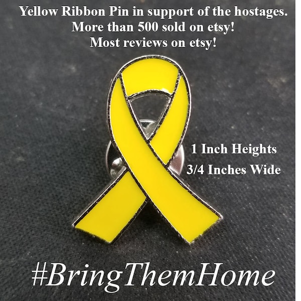 Israel Yellow Hostage Pin - Etsy