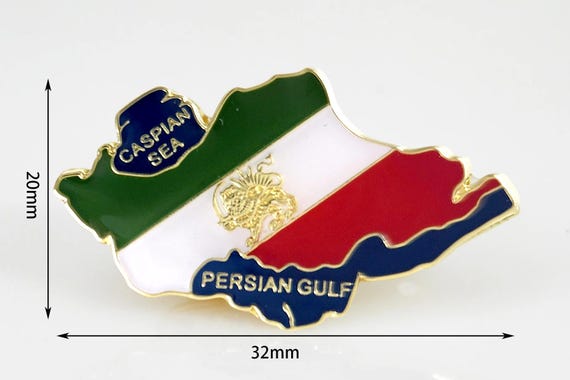 Iran Flag Pin Lion and Sun Emblem Shir O Khorshid Qua… - Gem