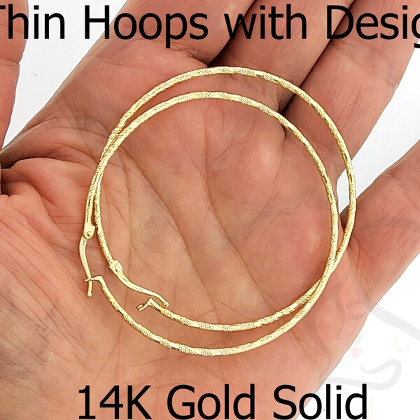 14kt Solid Gold Hoop Earring - Etsy