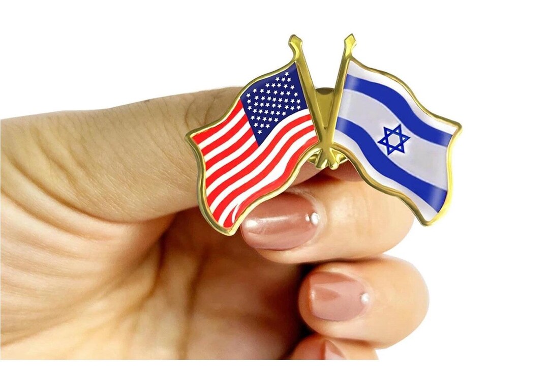 Israel + USA Double Waving Crossed Flags Friendship Lapel Pin - Made in ...