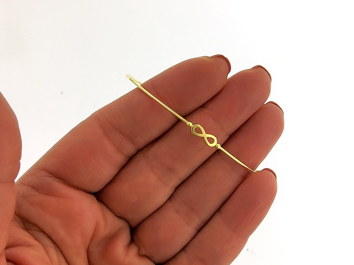 Infinity Bracelet / Bangle Solid 14K Gold With Extension / Dainty ...