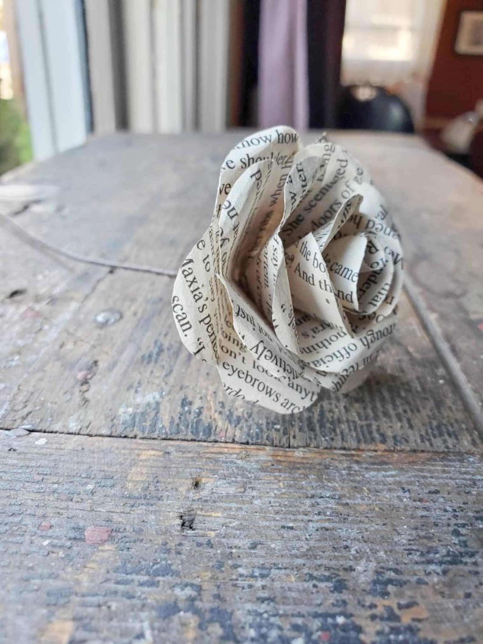 6 Paper Roses Book Page Flowers Bookish Wedding Decor Paper - Etsy