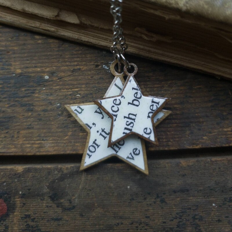 Book Page Necklace - Etsy