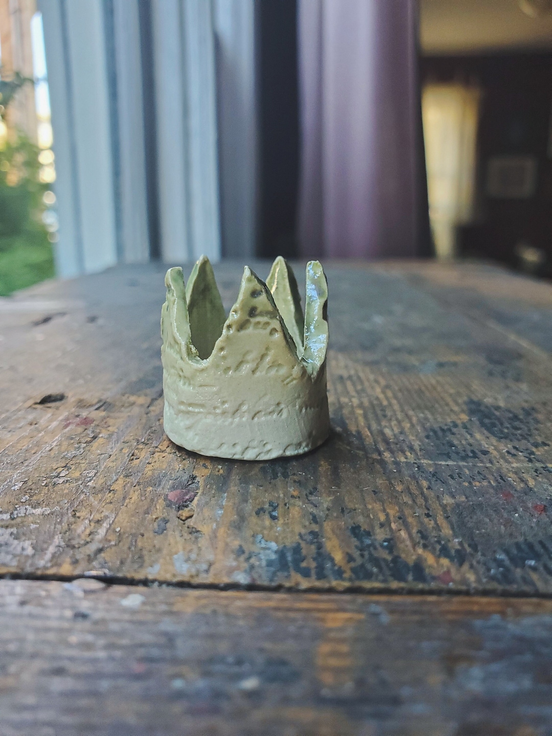 Tiny White Ceramic Crown, Clay Crown, Small Pottery Crown, Miniature ...