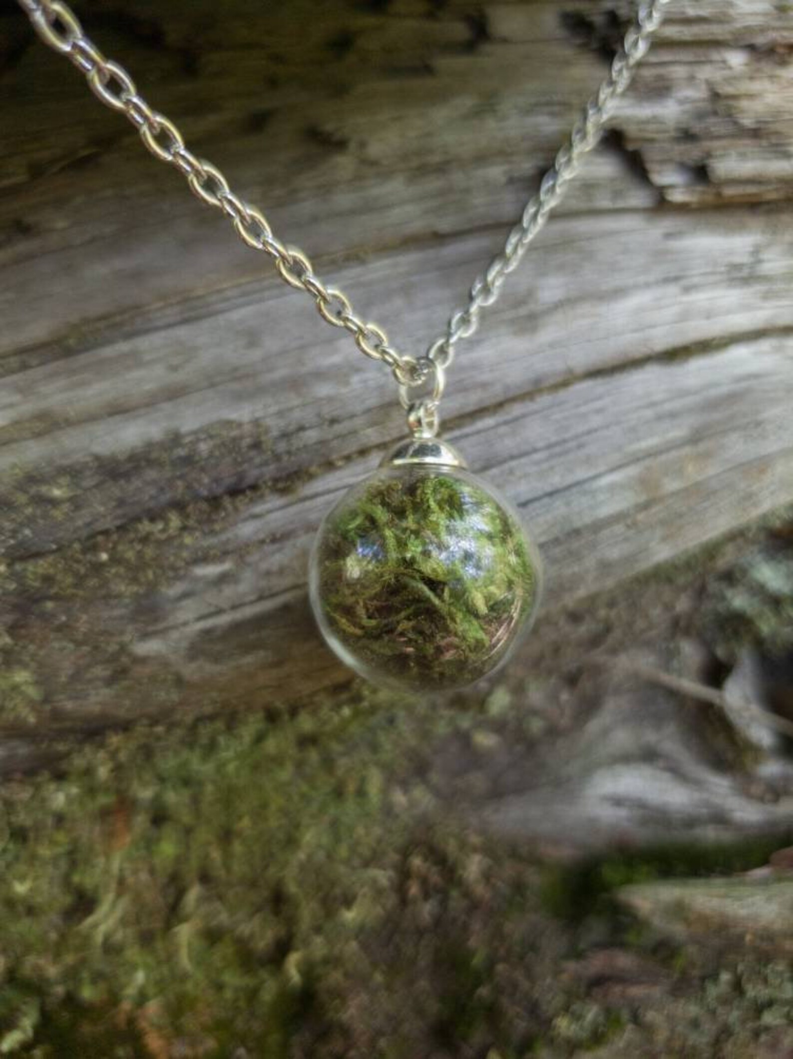 Moss Pendant Moss Necklace Moss Gift Forest Necklace - Etsy