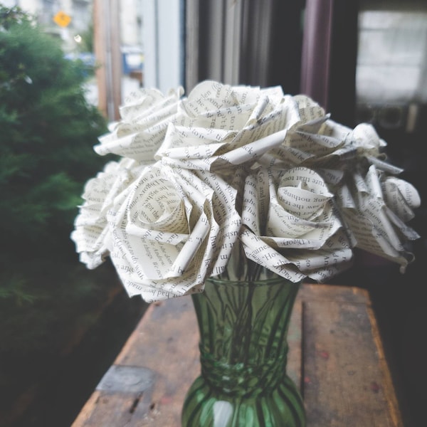 Book Paper Flowers - Etsy