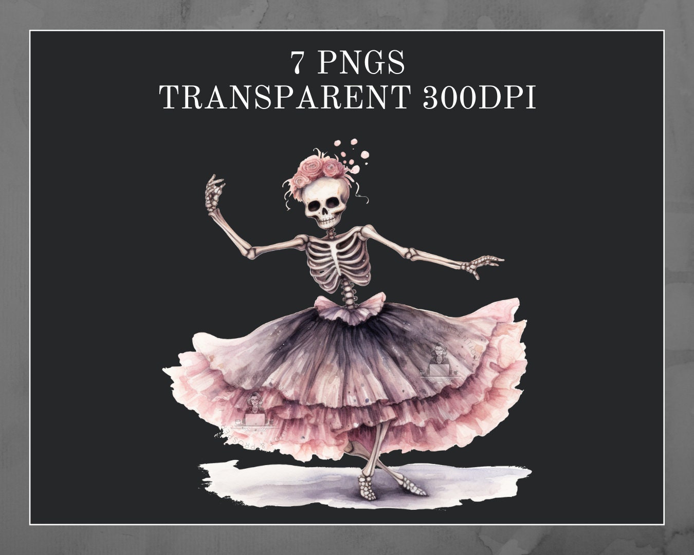 Dancing Skeleton Clipart | Watercolor Halloween Clipart | Cute Skeleton ...