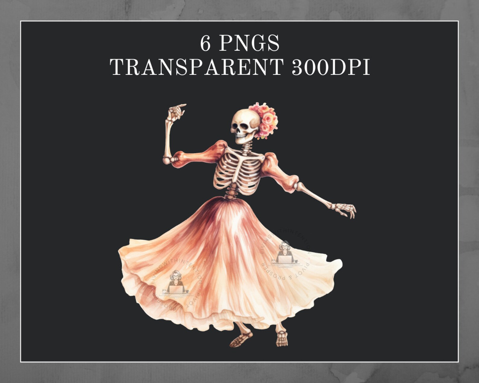 Lady Dancer Skeletons Clipart Set 2 | Halloween Clipart | Cute Skeleton ...