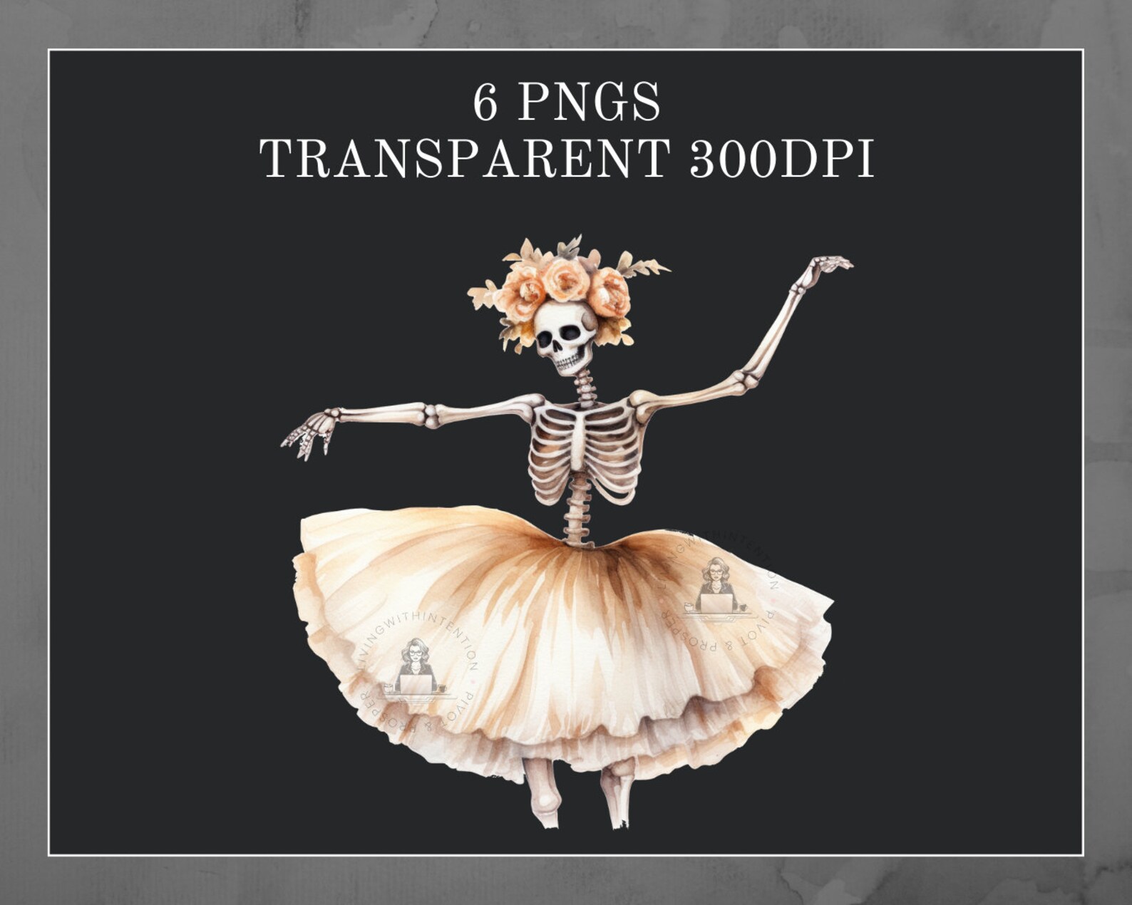 Ballet Dancer Skeleton Clipart Halloween Clipart Cute Skeleton Clipart ...