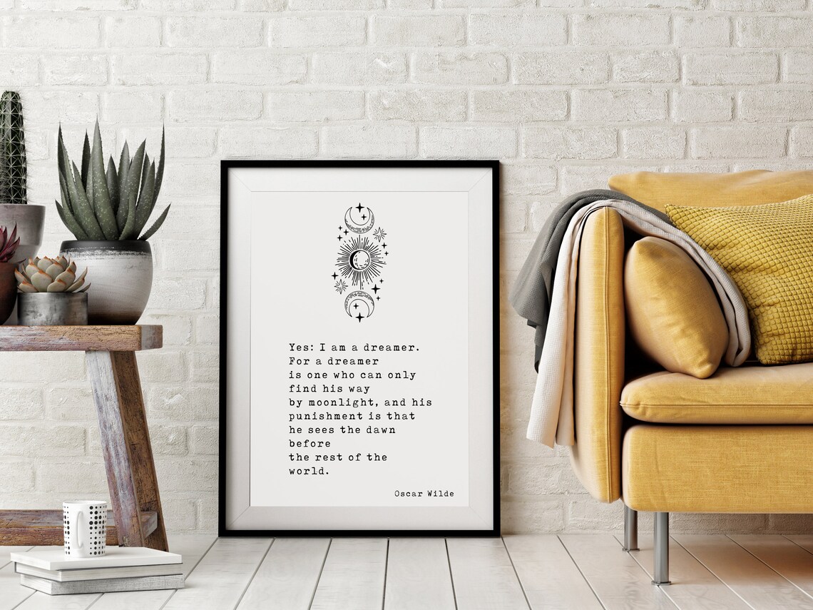 Oscar Wilde Quote Print, Book Quotes, Wall Art, Home Decor, Inspiring ...