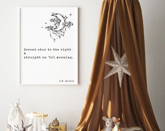 Peter Pan Inspirational Print Wall Art J.M. Barrie Quote - Etsy