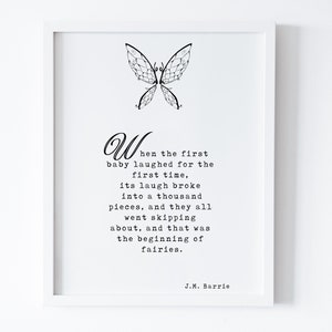 Peter Pan, J.M. Barrie Quote, Book Quotes, Wall Art, Home Decor ...