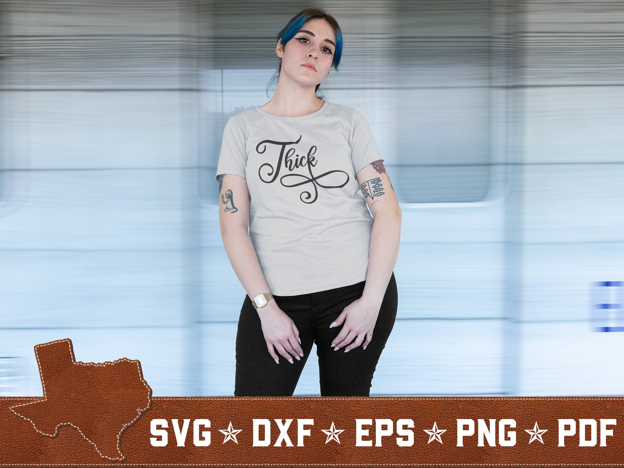 Thick SVG Curvy Svg Dxf Eps Png Pdf Vector Cut Files for - Etsy