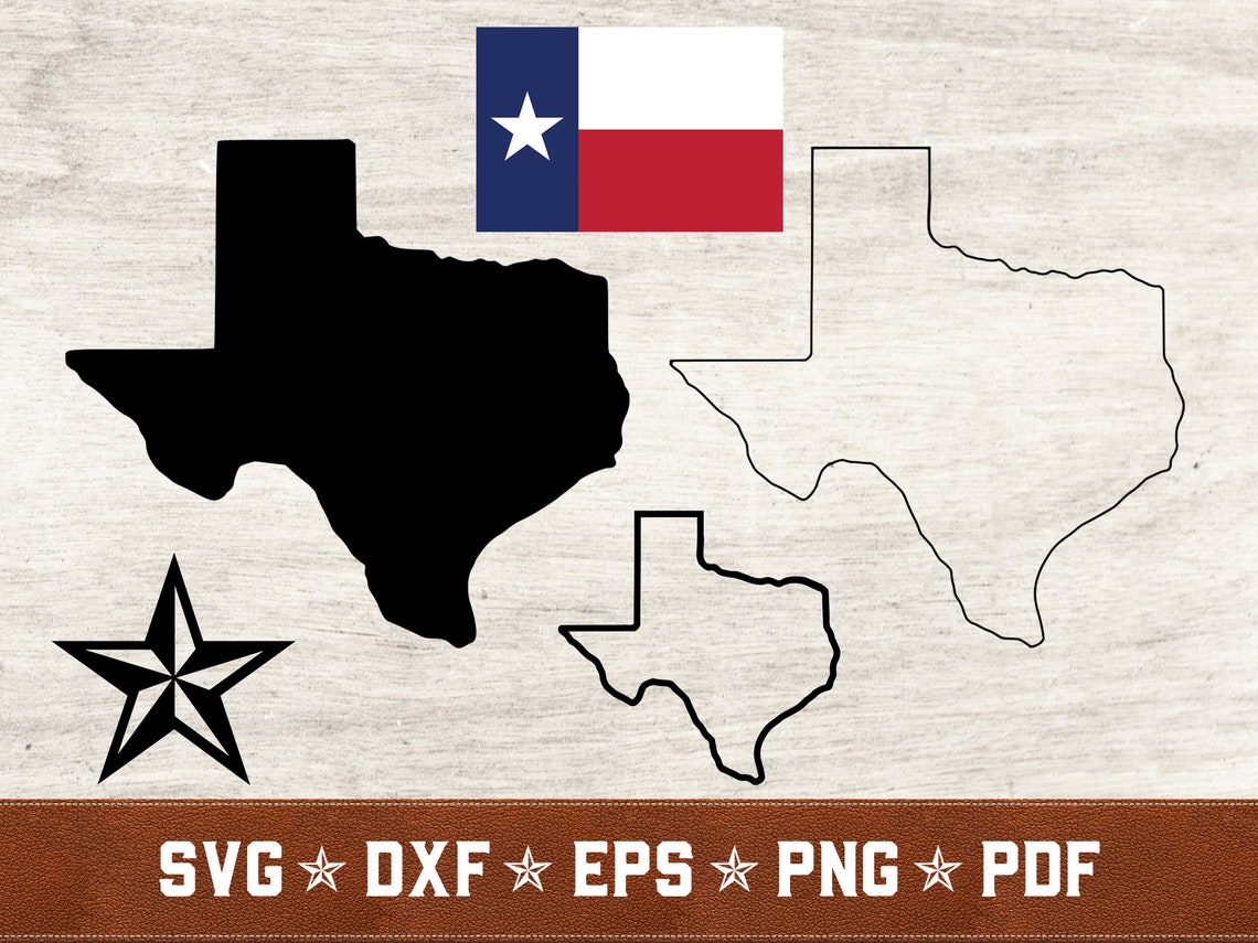 State of Texas SVG Bundle Texas SVG Dxf Eps Png Pdf Vector - Etsy