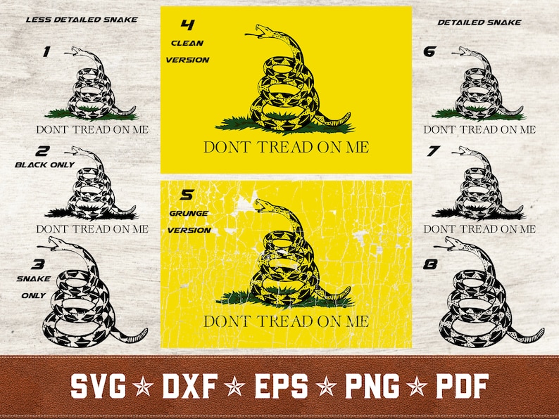 Gadsden Flag SVG Bundle | Dont Tread on Me Svg 2nd Amendment SVG Dxf ...