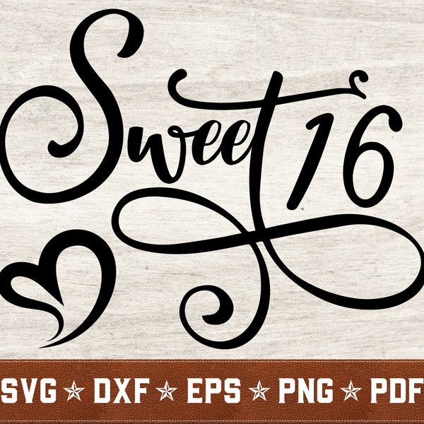 Sweet 16 Svg - Etsy