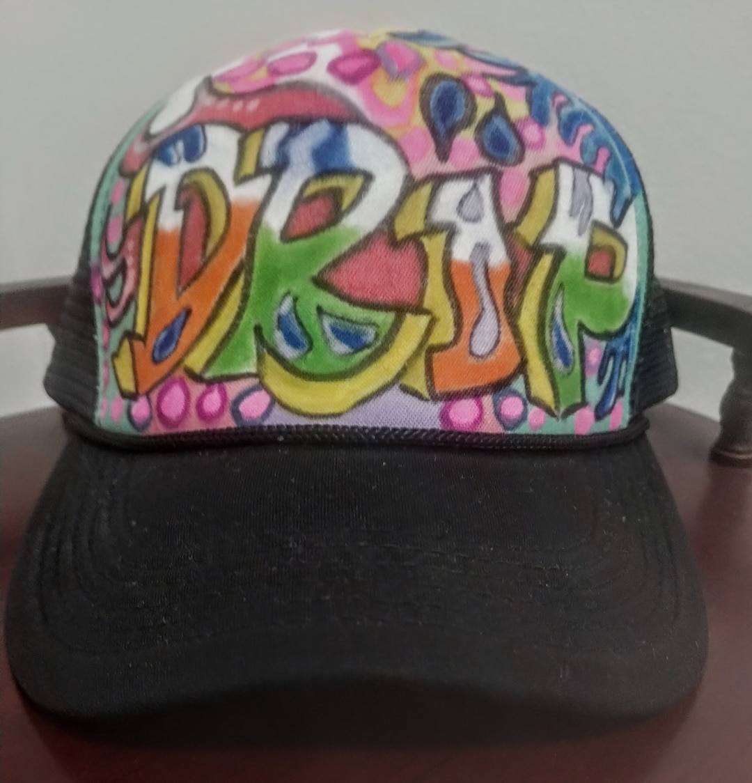Graffiti Trucker Hat- Drip - Etsy