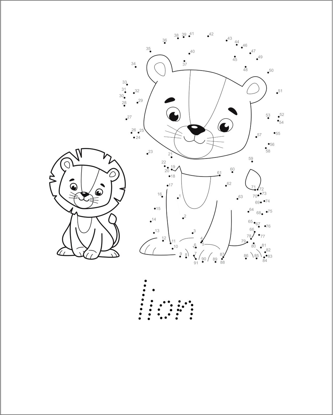 Dot to Dot Number Printables for Children Animal Theme - Etsy