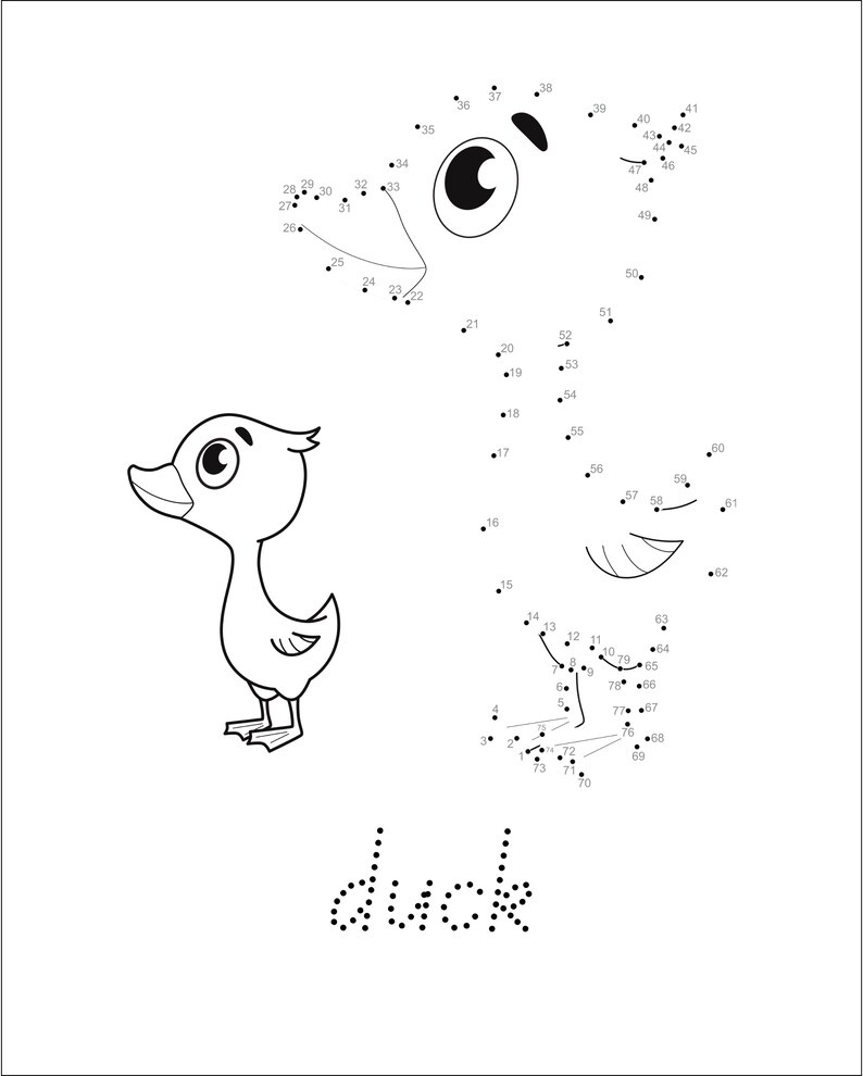 Dot to Dot Number Printables for Children Animal Theme - Etsy