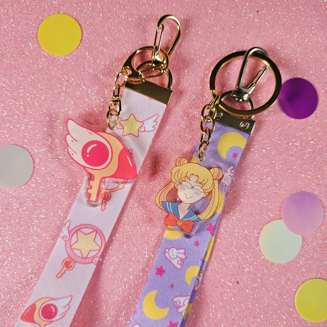 Sakura Card Captor Lanyard Keychain: Kawaii Magical Girl Wristlet - Etsy