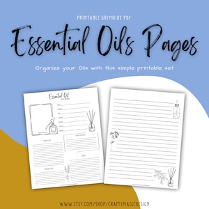 Printable Grimoire, Essential Oil Worksheet, Baby Witch, Digital ...