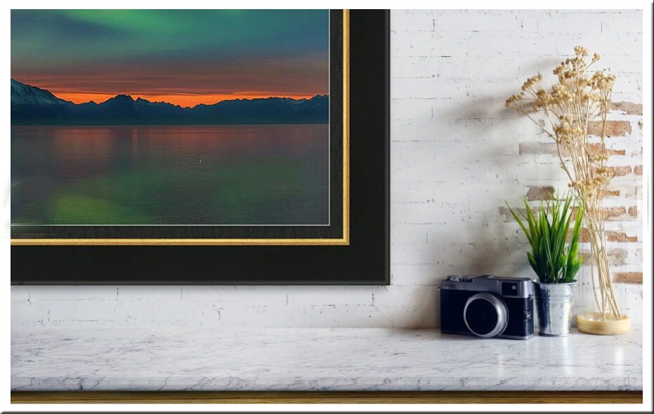 Northern Lights Stunning Landscape of the Aurora Borealis Over Mount ...