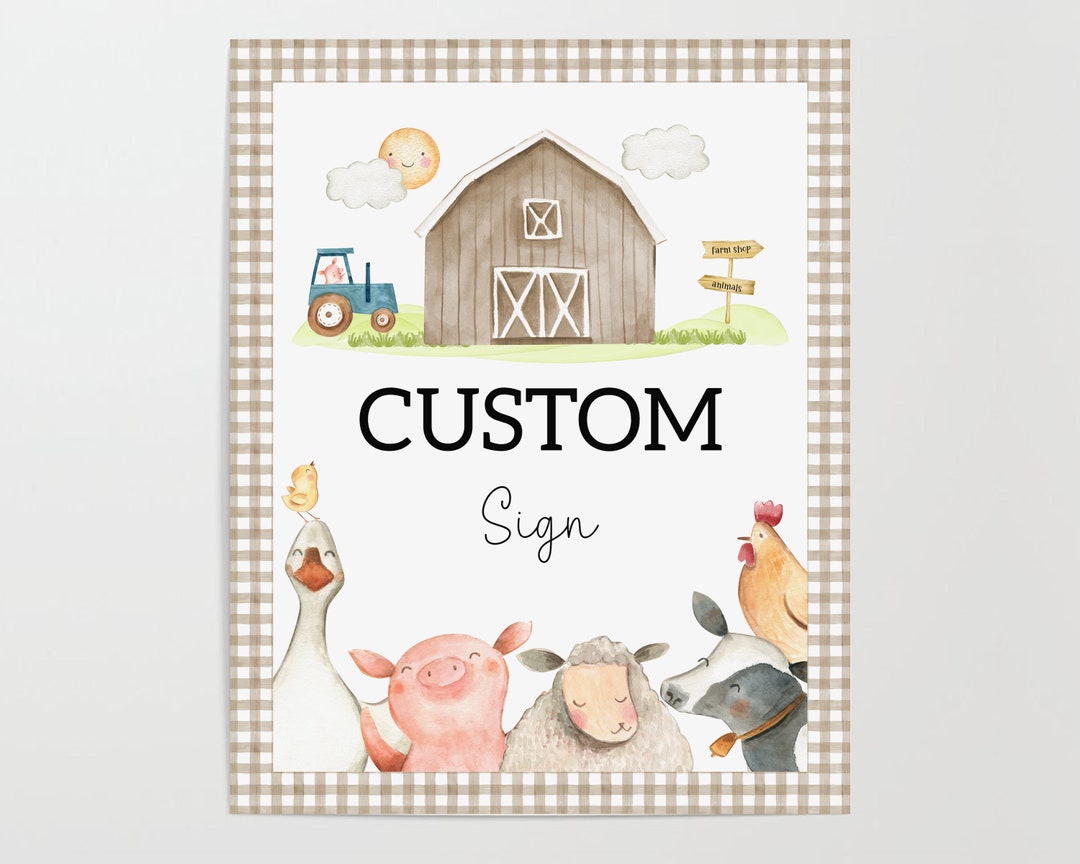 Editable Custom Farm Birthday Party Sign Farm Party Decor - Etsy