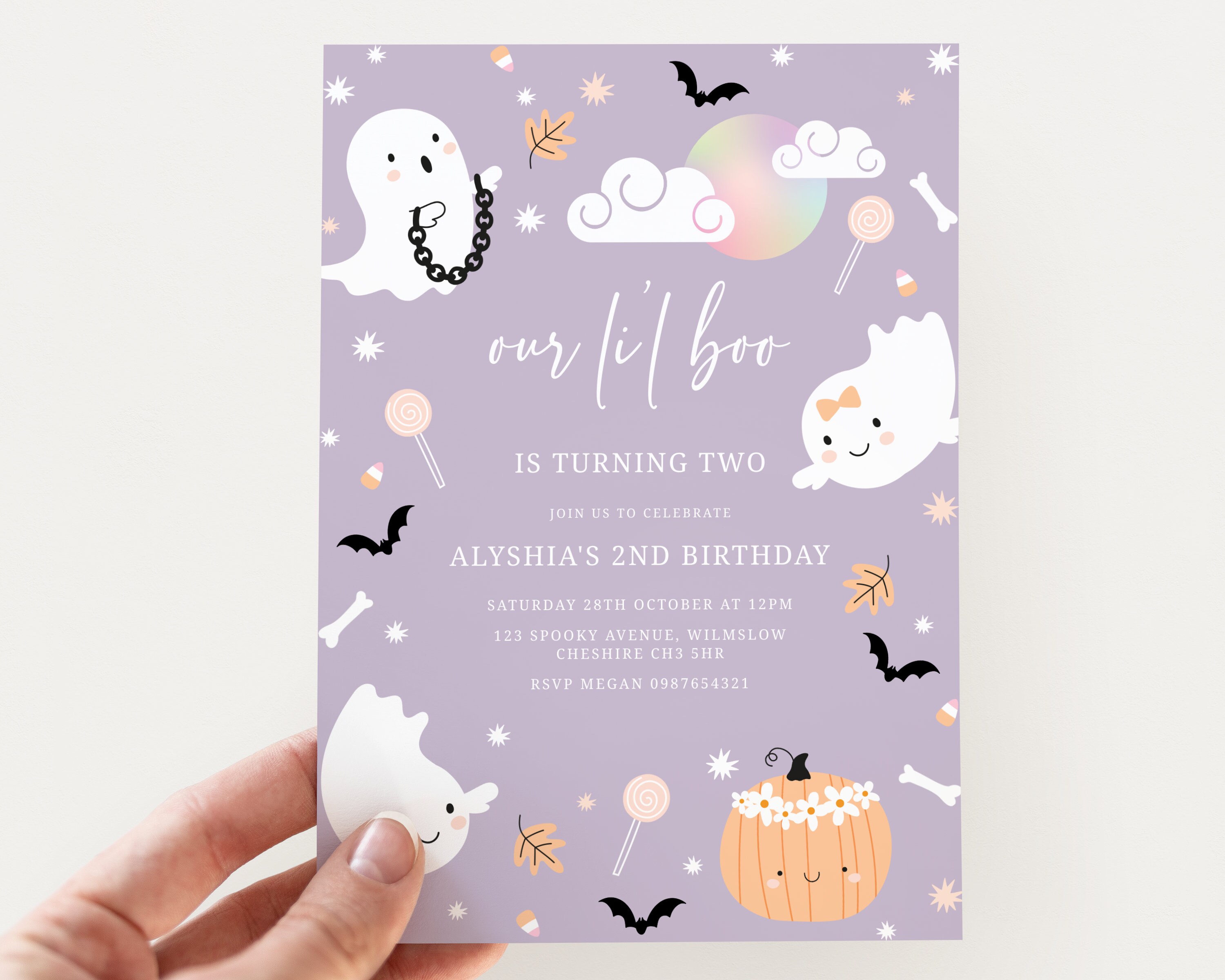 Editable Ghost Birthday Party Sign Halloween Birthday Girls - Etsy