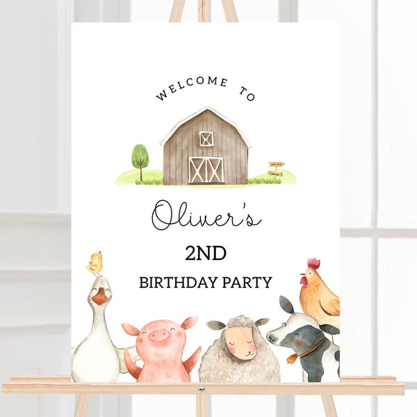 Farm Birthday Welcome Sign - Etsy