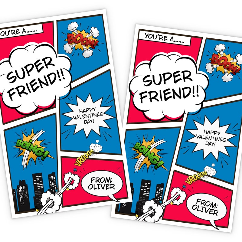 Superhero Valentine - Etsy