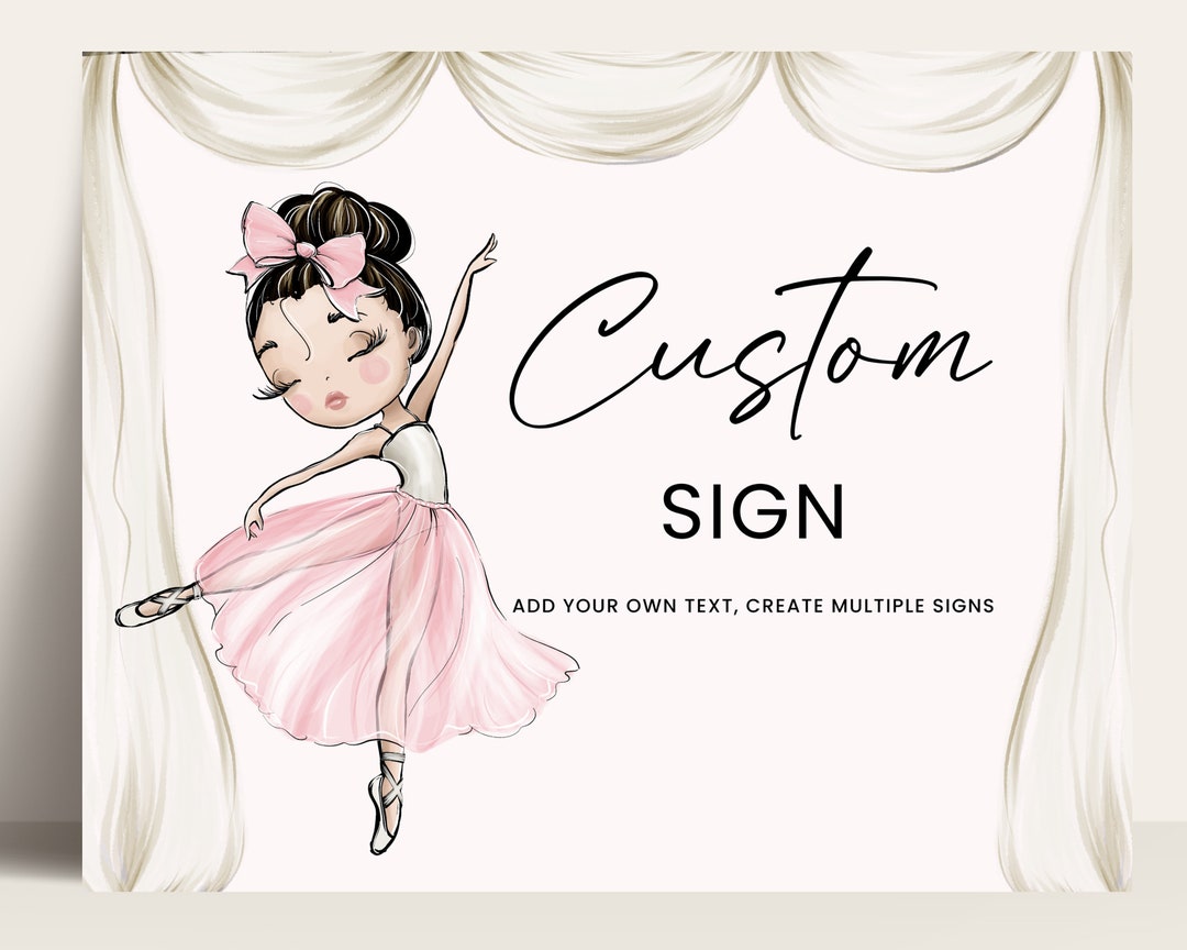 Ballerina Birthday Party Sign Ballerina Birthday Sign Ballerina Party ...