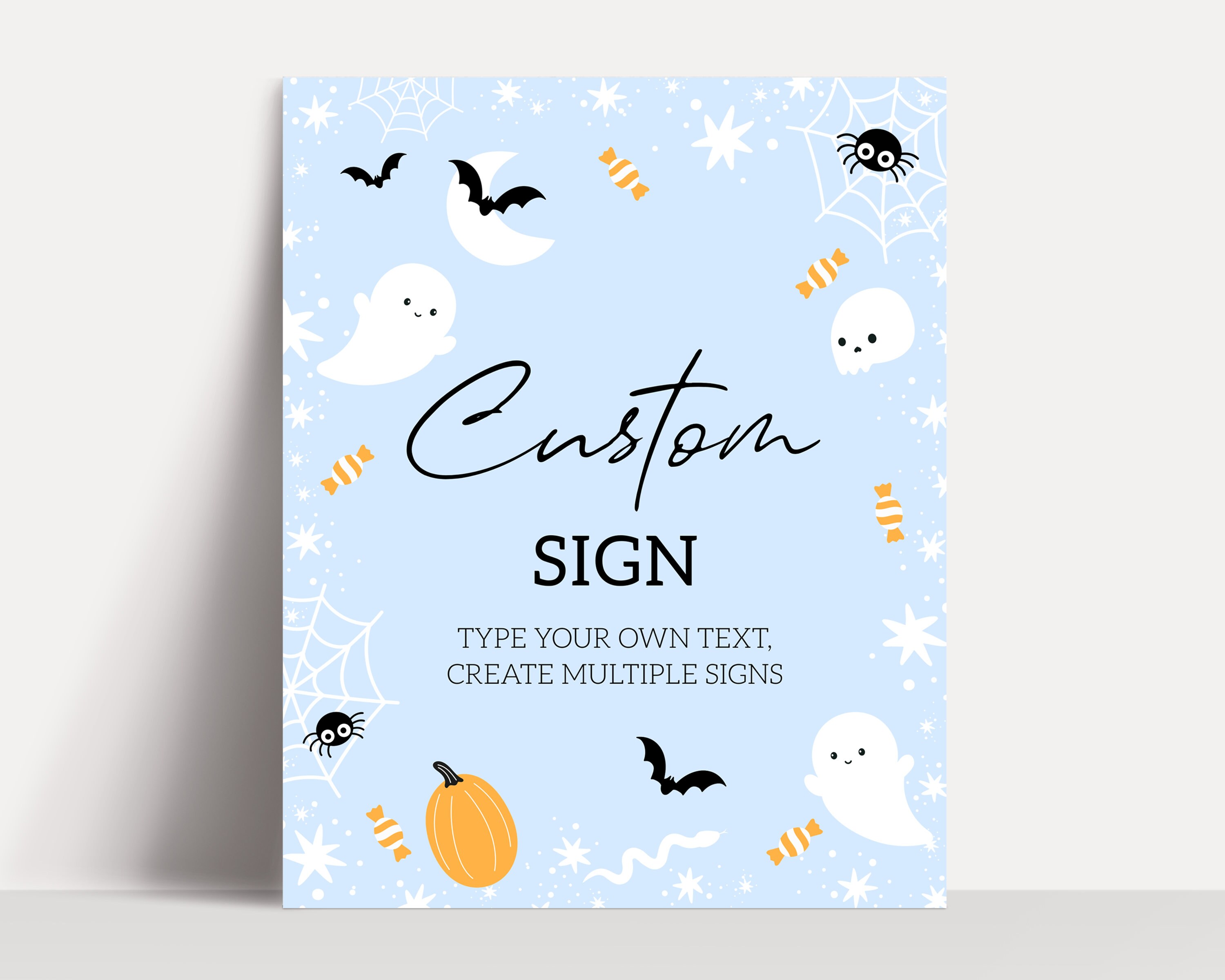 Spooky One Birthday Welcome Sign Ghost Party Sign Boys Halloween ...