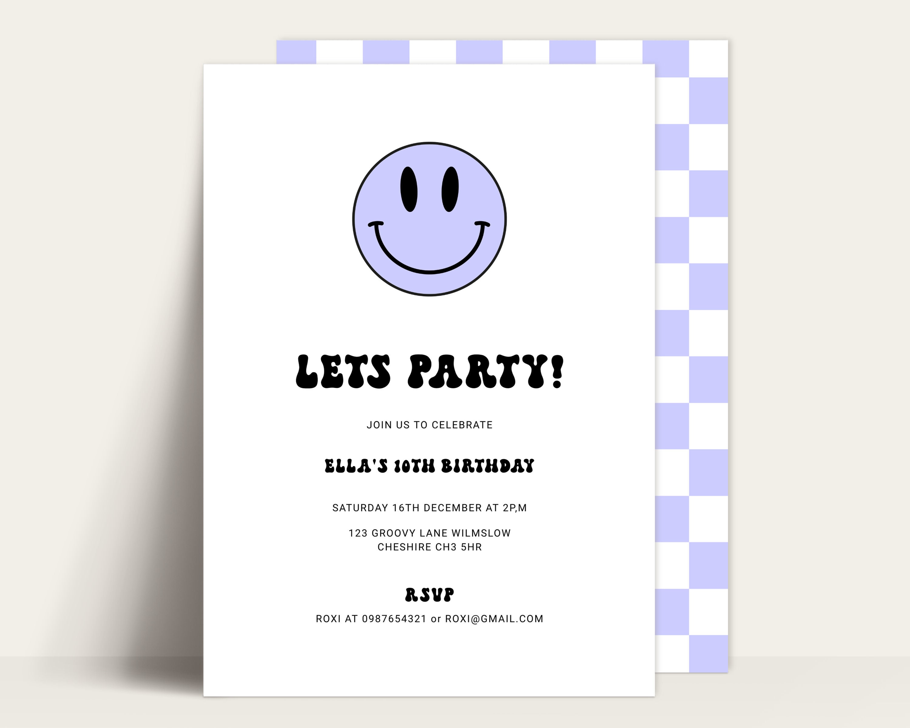 Teen Smiley Face Invitation, Girls Smiley Face Invite, Girls Emoji ...