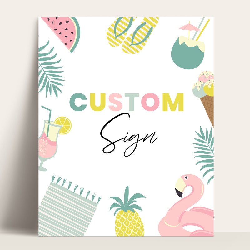 Pool Party Sign - Etsy