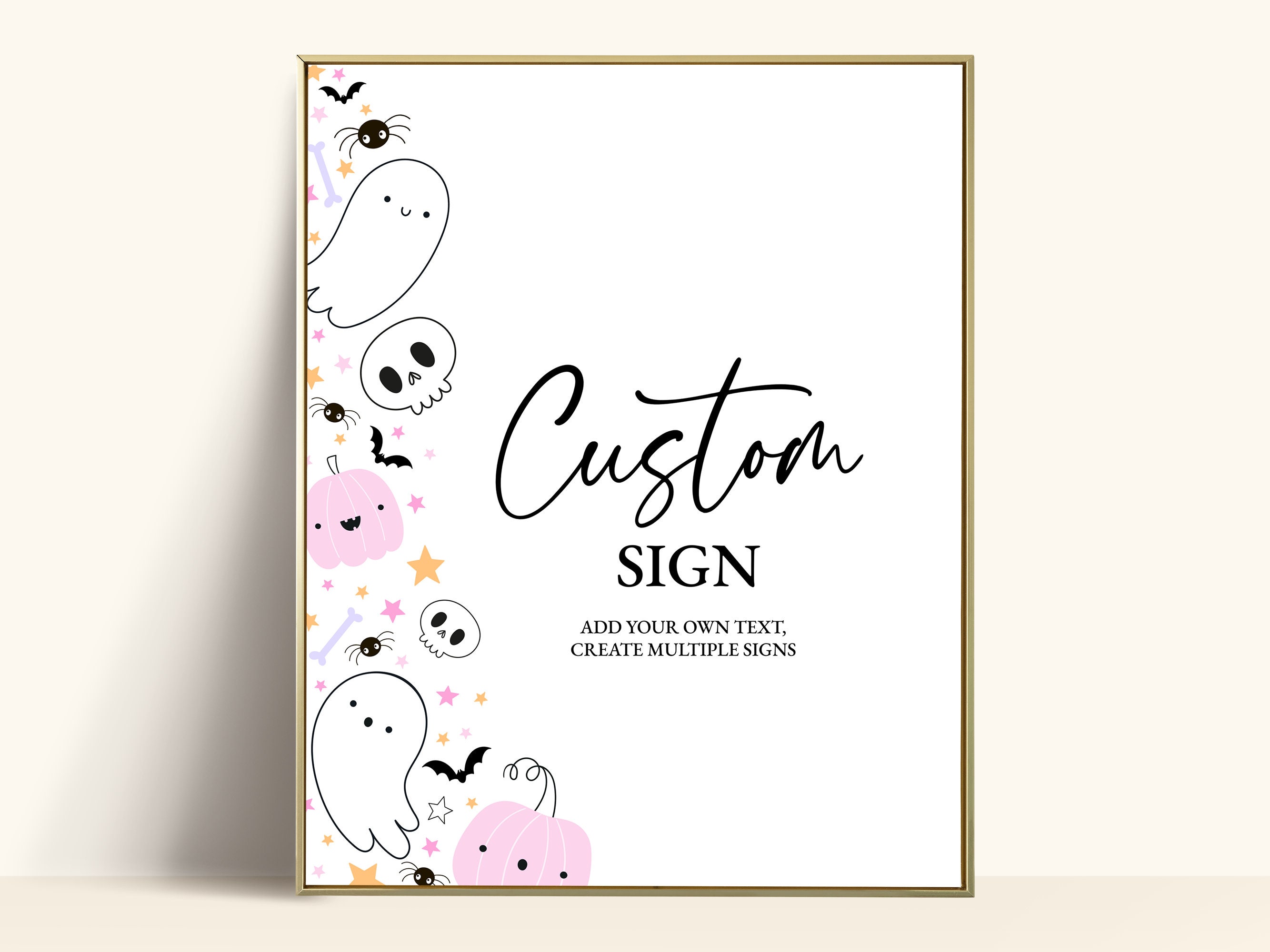 Editable Ghost Birthday Party Sign Halloween 1st Birthday Girl Spooky ...