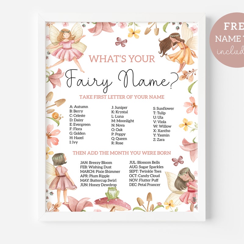 Whats Your Fairy Name - Etsy