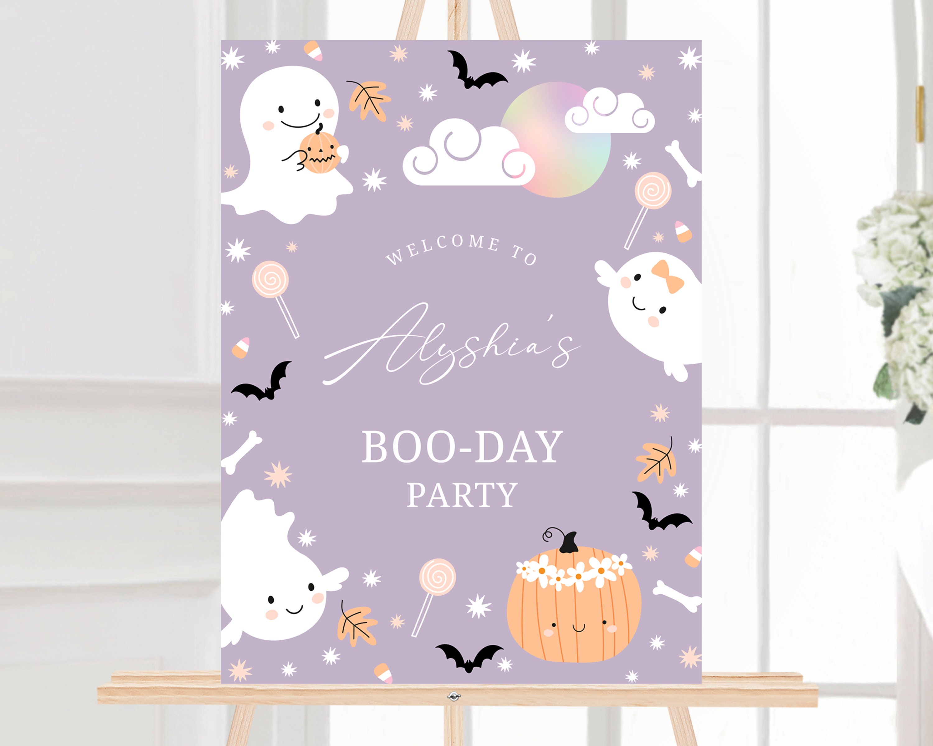 Editable Halloween Birthday Welcome Sign Boo-day Sign Spooky - Etsy