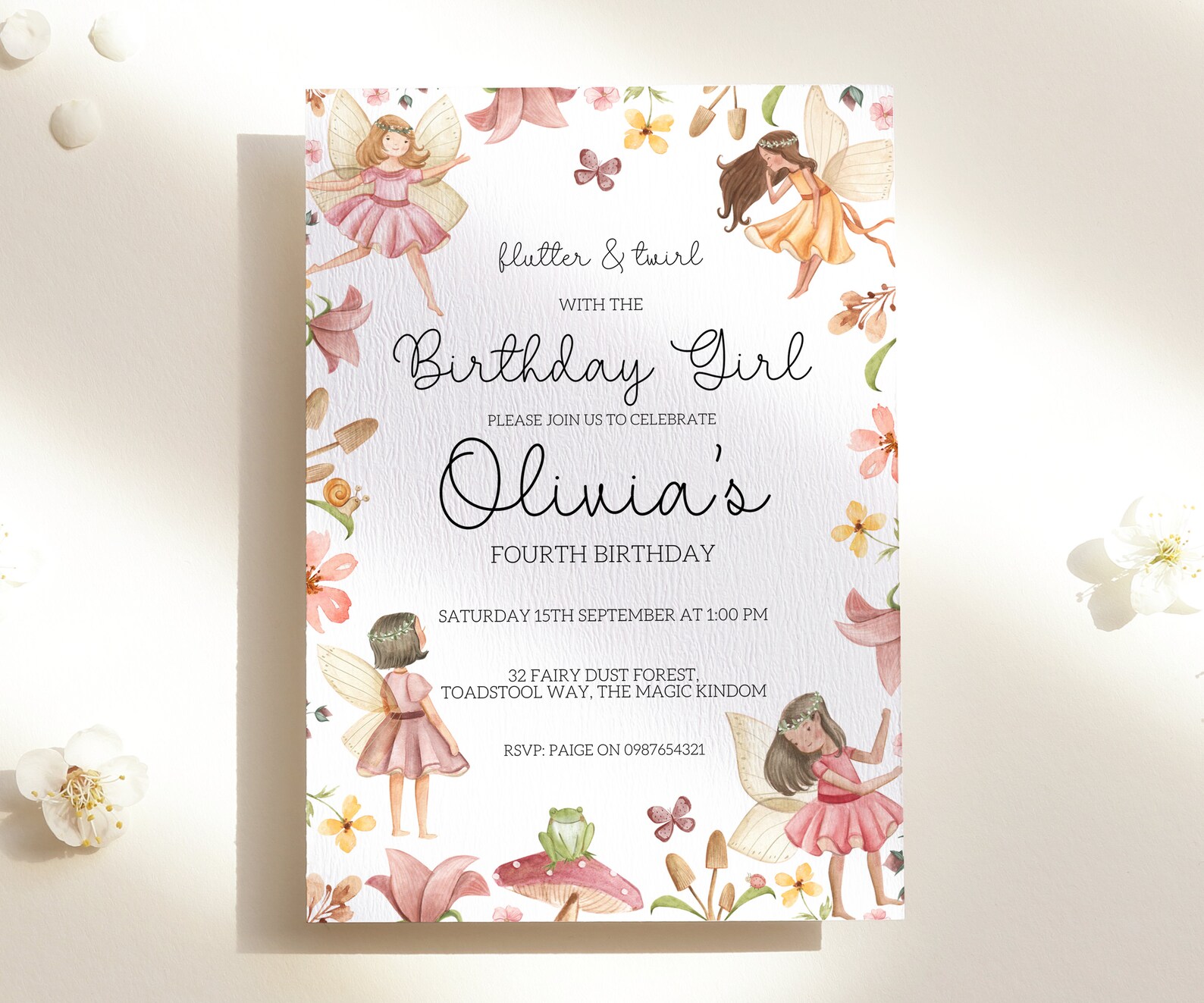 Fairy Birthday Invitation Fairy Invite Flutter and Twirl | Etsy