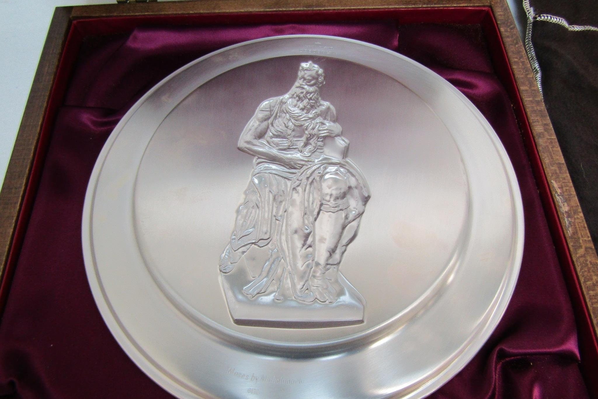 The Danbury Mint Moses by Michelangelo Sterling Silver Plate With ...