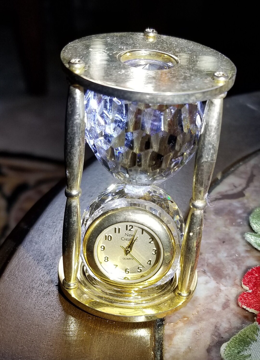 Crystal Quartz Small Desk Clock - Runs, Keeps Time, New Battery - Etsy