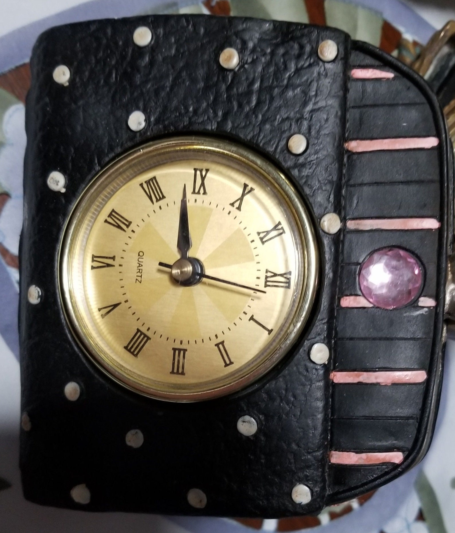 Painted Clay Quartz Desk Clock - Keeps Time - Etsy