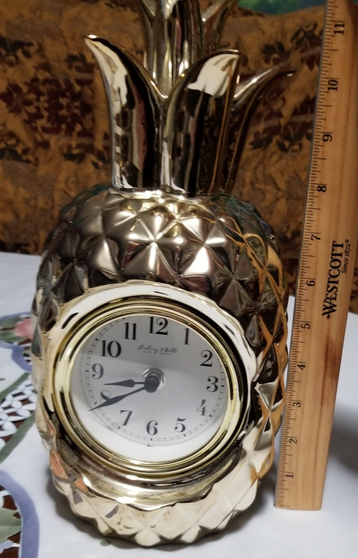 Sterling & Noble Clock Company Pineapple Quartz Plastic Desk Clock ...