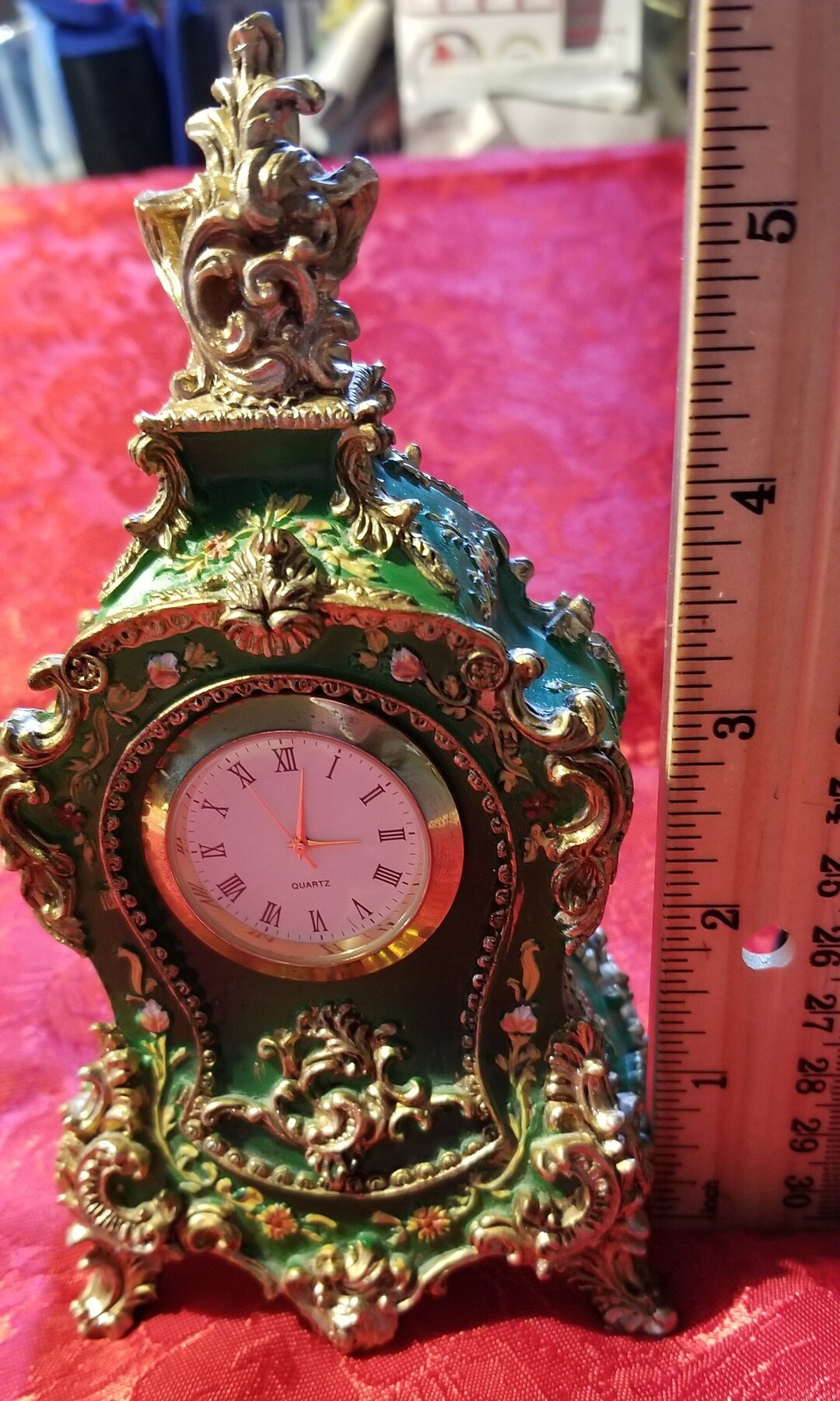 Hand Painted Desk Quartz Clock - Keeps Time,new Battery - Etsy