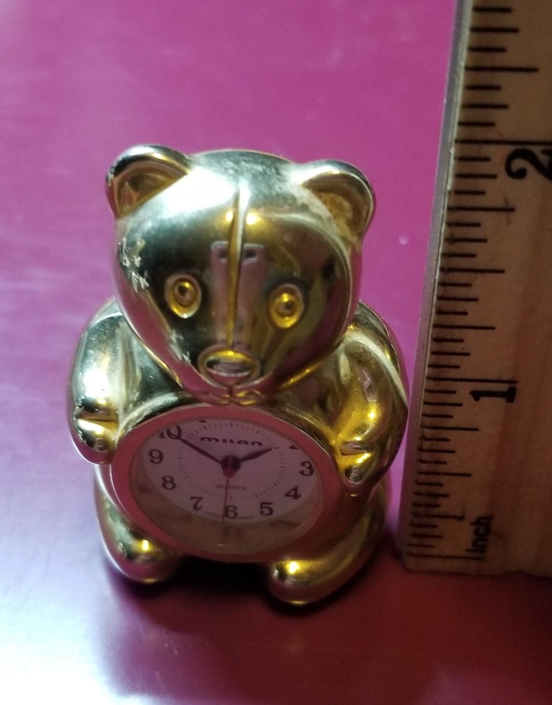 Solid Brass Quartz Desk Clock- Runs New Battery - Etsy