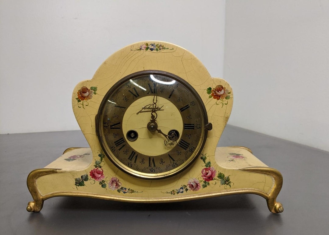 Vintage German Schmid Lacquered Finish Mantel Clock- No Pendulum, No ...